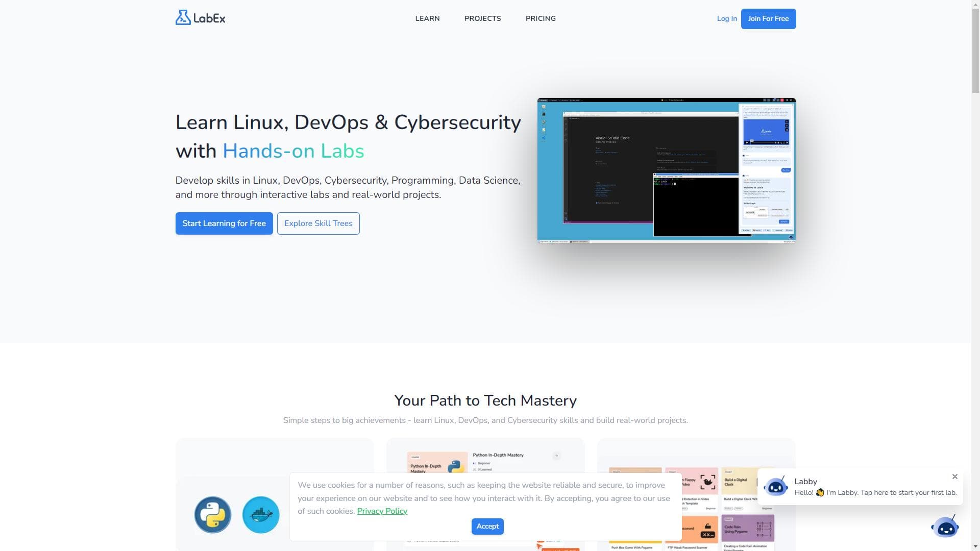 Free Linux、DevOps和Cybersecurity实验室| LabEx